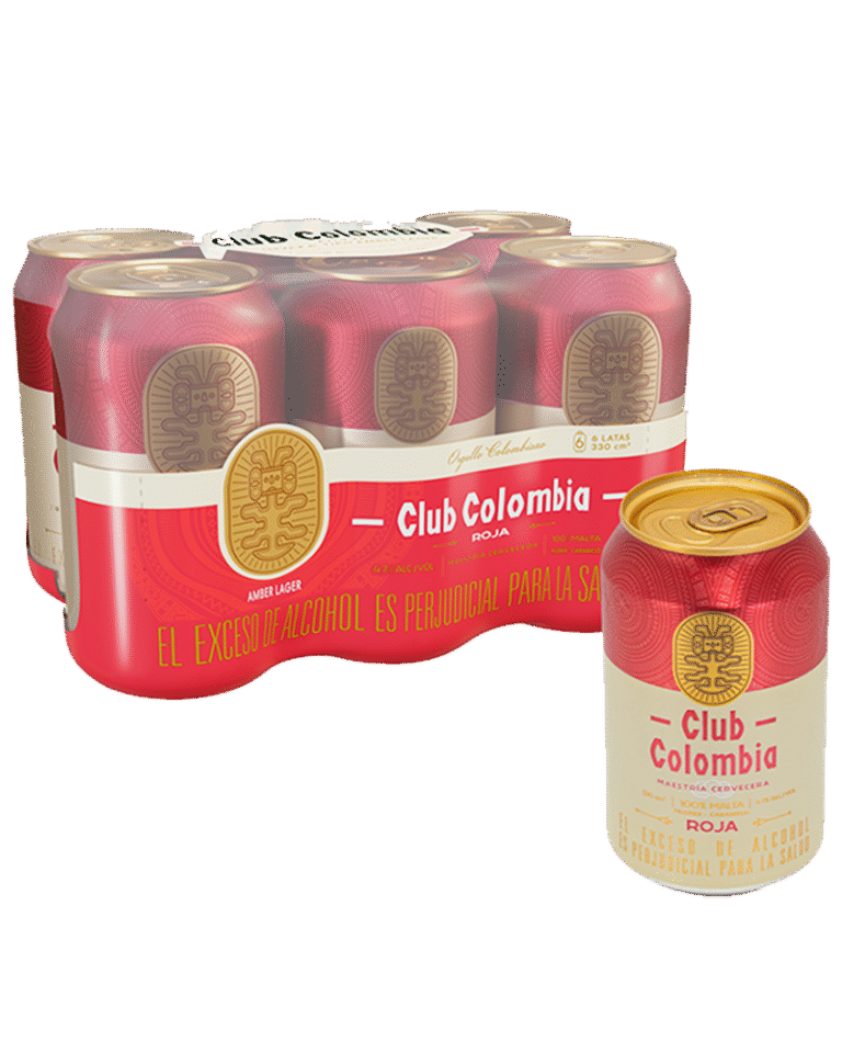 Cervezas Club Colombia Roja Lata 6 Und x 330ml - KYVA